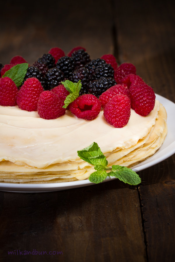 Crepe Cake with custard creme | milkandbun
